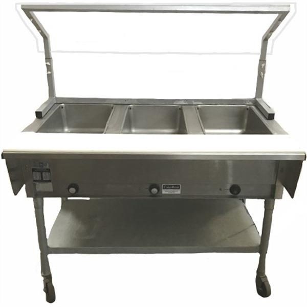 Steam Table 3 Well with Guard and 8″ Board | Cater Rent